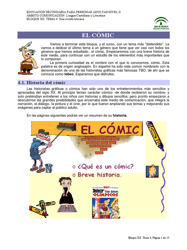 Historia Del Comic - Junta de Andalucia | PDF | Cómics | Imagen