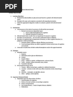 Approach To Altered Sensorium | PDF | Coma | Psychosis