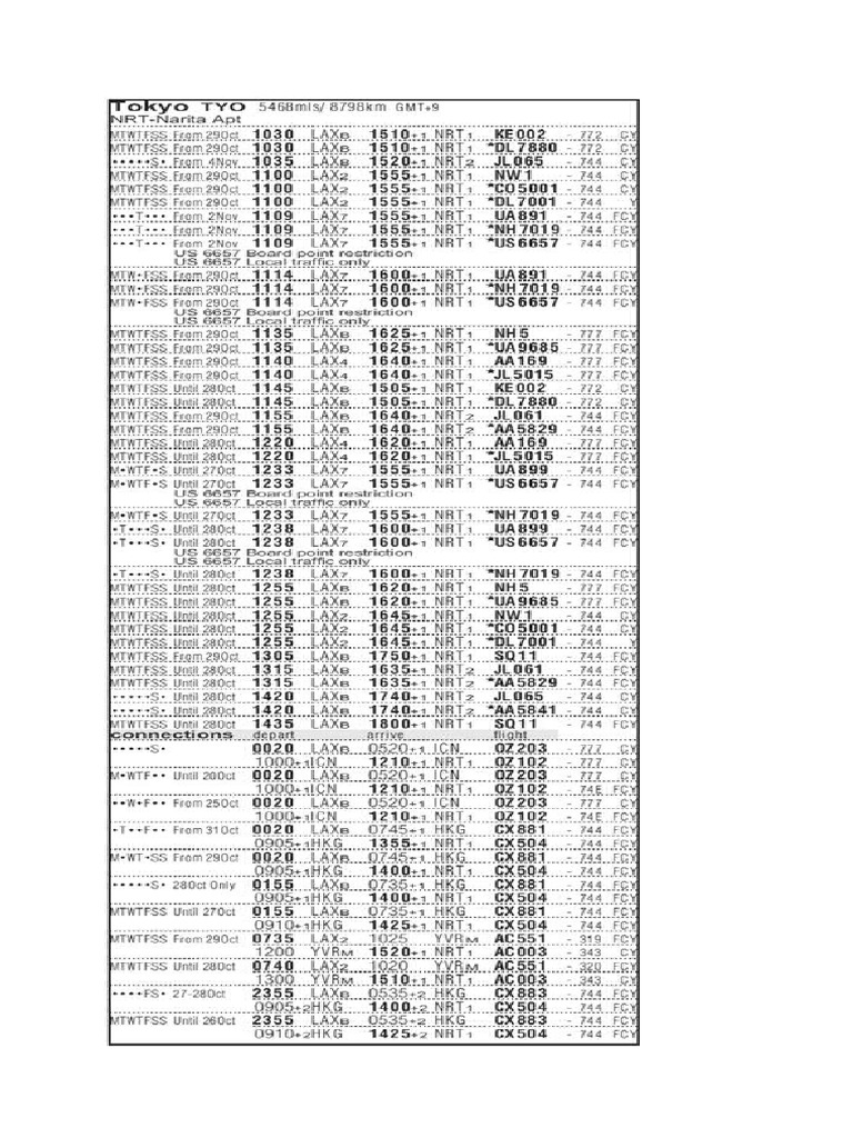 Airline Timetable and Flight Schedules | PDF | Los Angeles ...