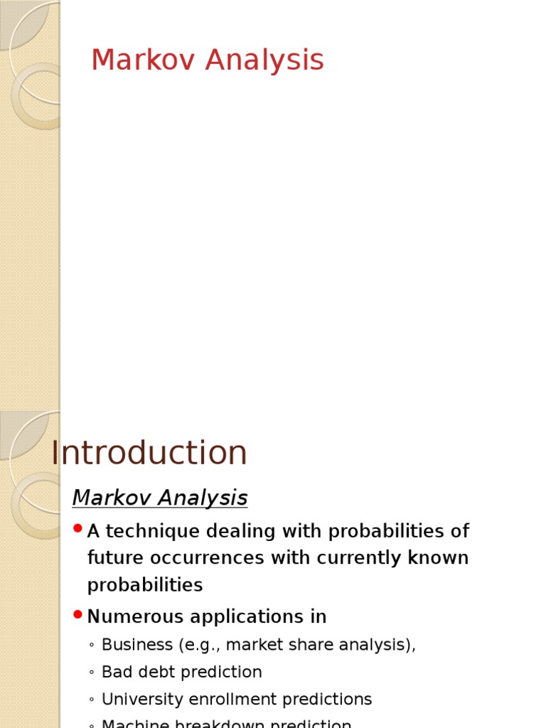 Markov Analysis | PDF | Markov Chain | Matrix (Mathematics)
