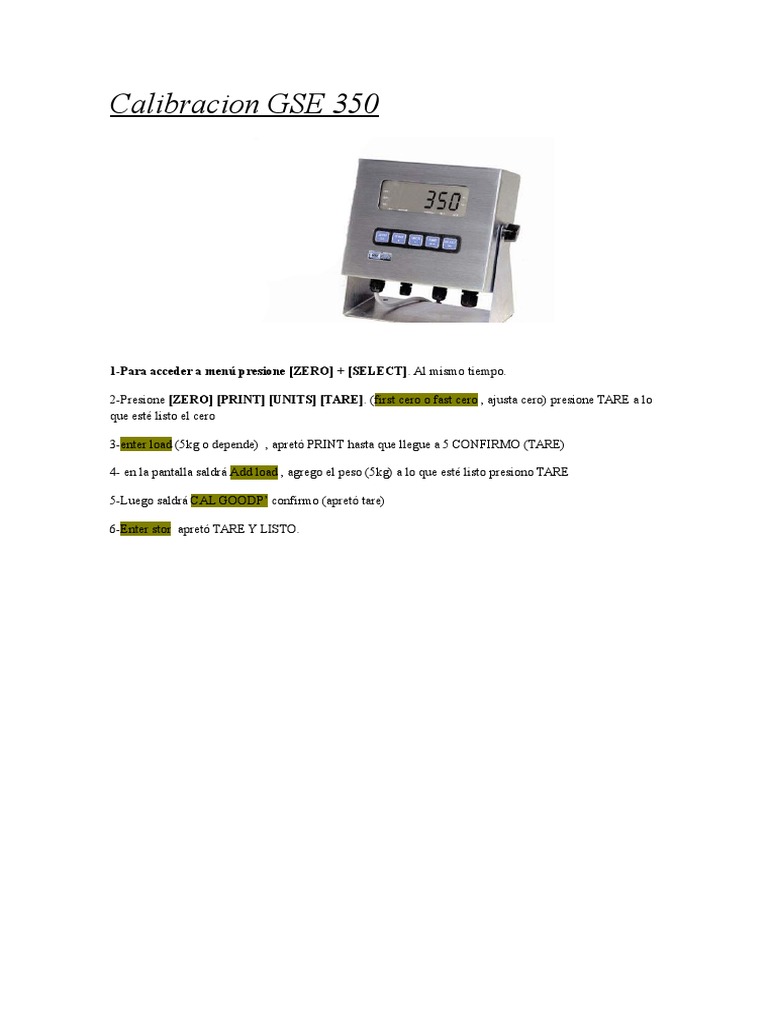 Calibrar Gse350 | PDF
