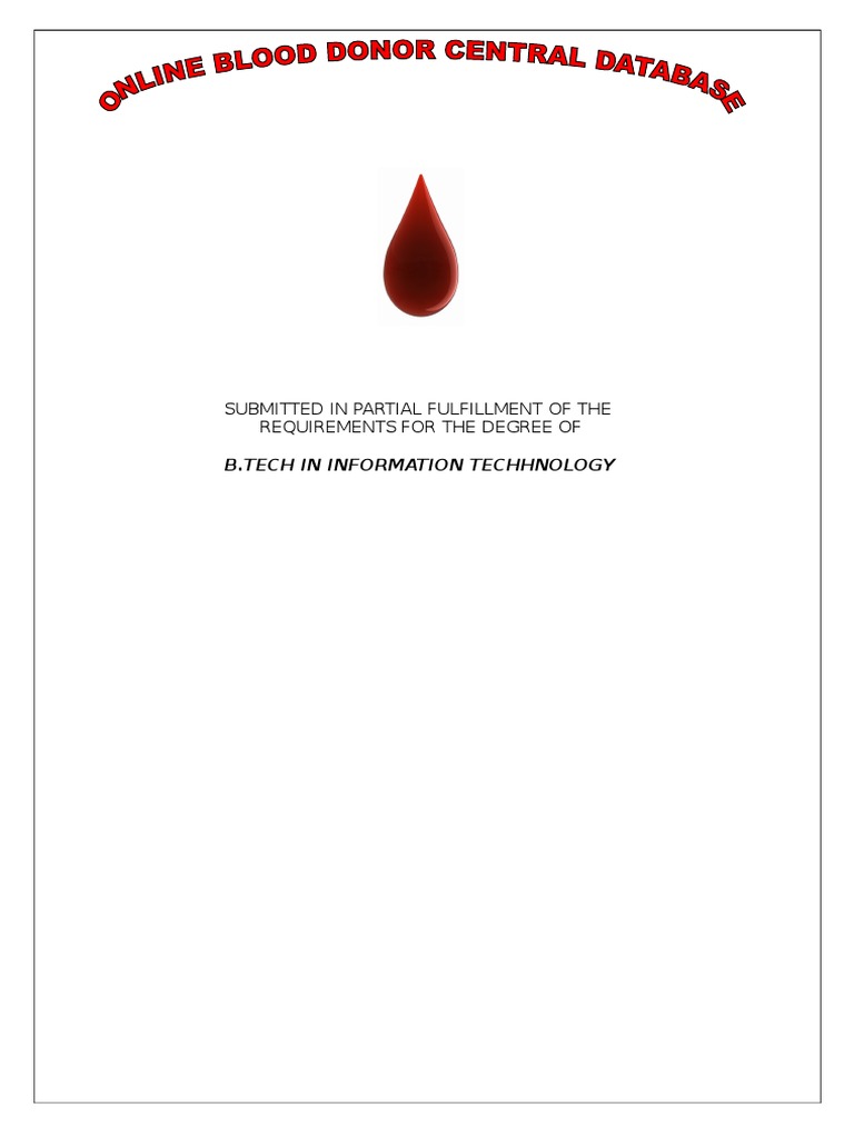 Online Blood Donation Database Management System | PDF | Data Model | Databases