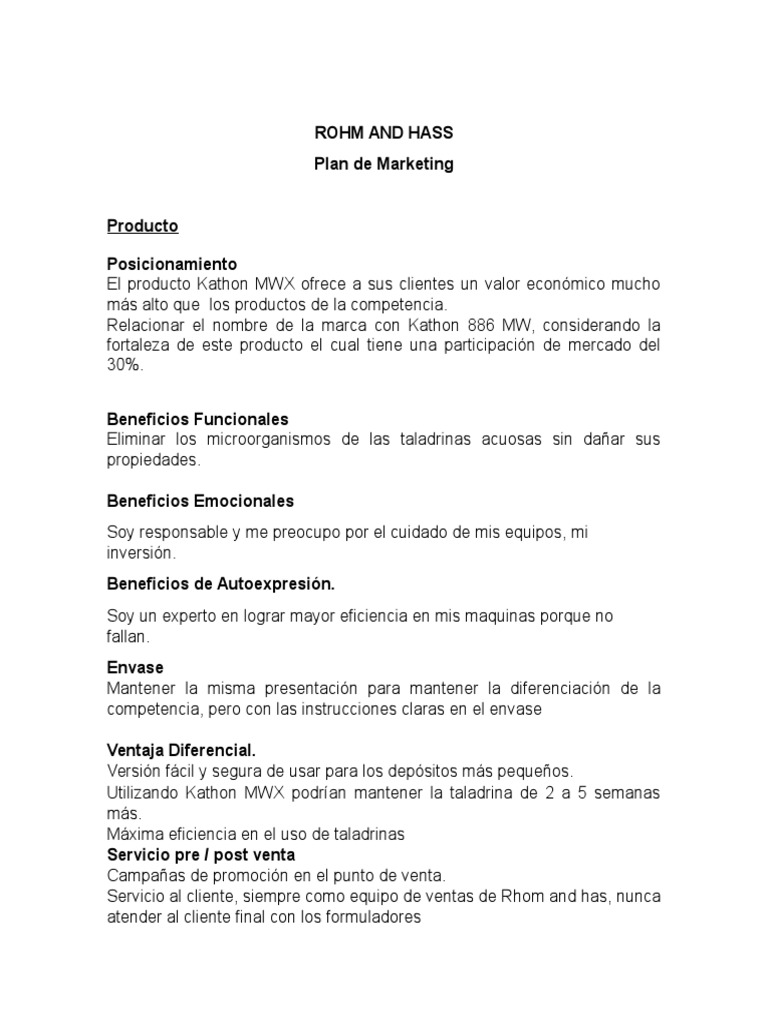 Estrategia de Marketing para Kathon MWX | PDF | Distribución (comercial ...
