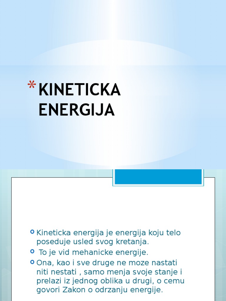 KINETICKA ENERGIJA - PPSX | PDF