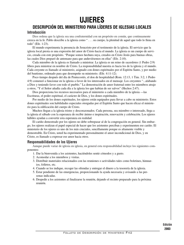 Ujieres PDF | PDF | Iglesia cristiana | Cristo (título)