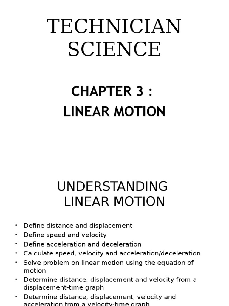 Chapter 3 Linear Motion | PDF | Velocity | Acceleration