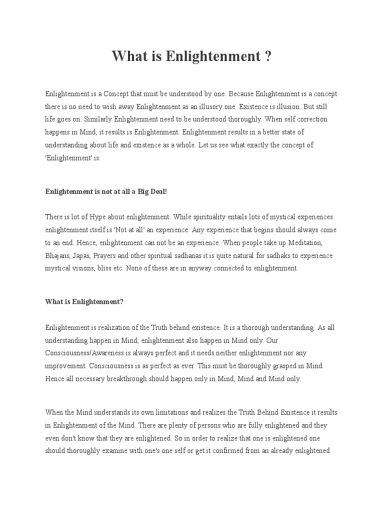 What Is Enlightenment | PDF | Enlightenment (Spiritual) | Consciousness