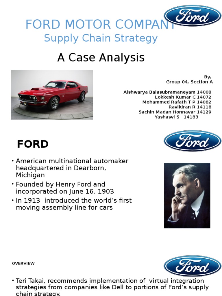 Ford - Supply Chain | PDF | Supply Chain | Ford Motor Company