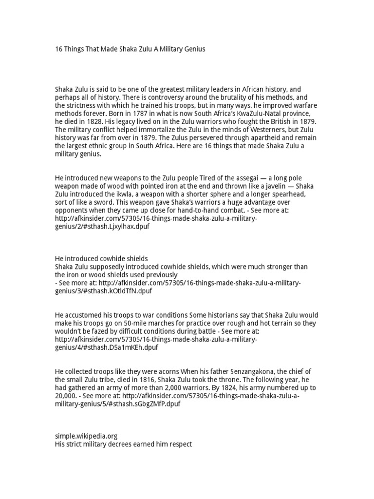 Shaka Zulu | Military Science | Military