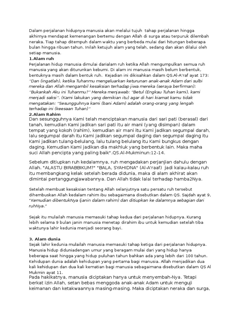 7 Alam Yang Dilalui Manusia | PDF