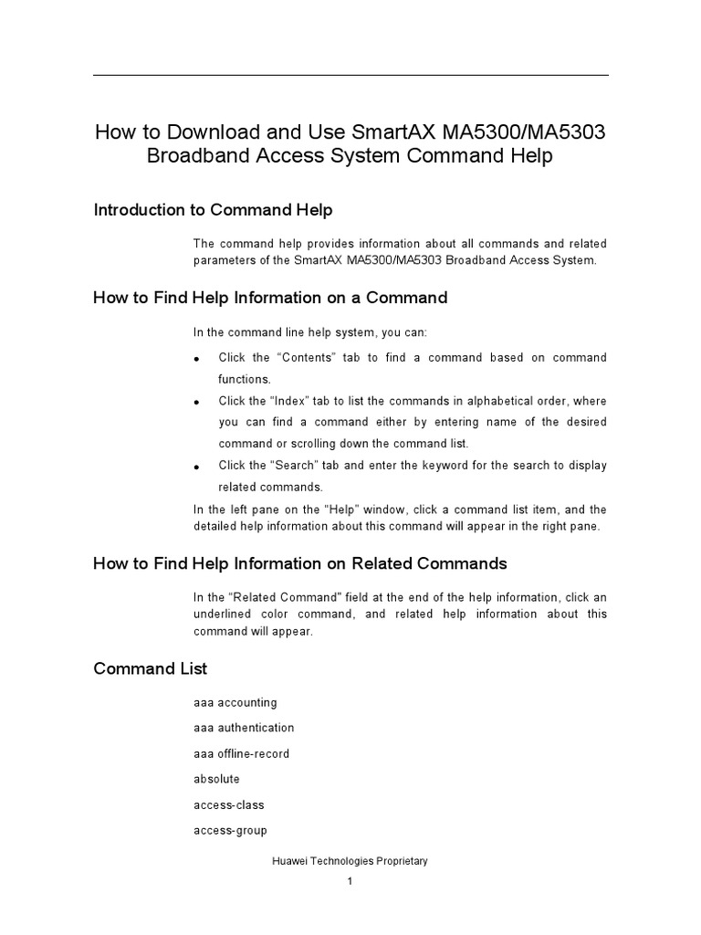 SmartAX MA5300/MA5303 Command Guide | PDF | File Transfer Protocol | Ip ...