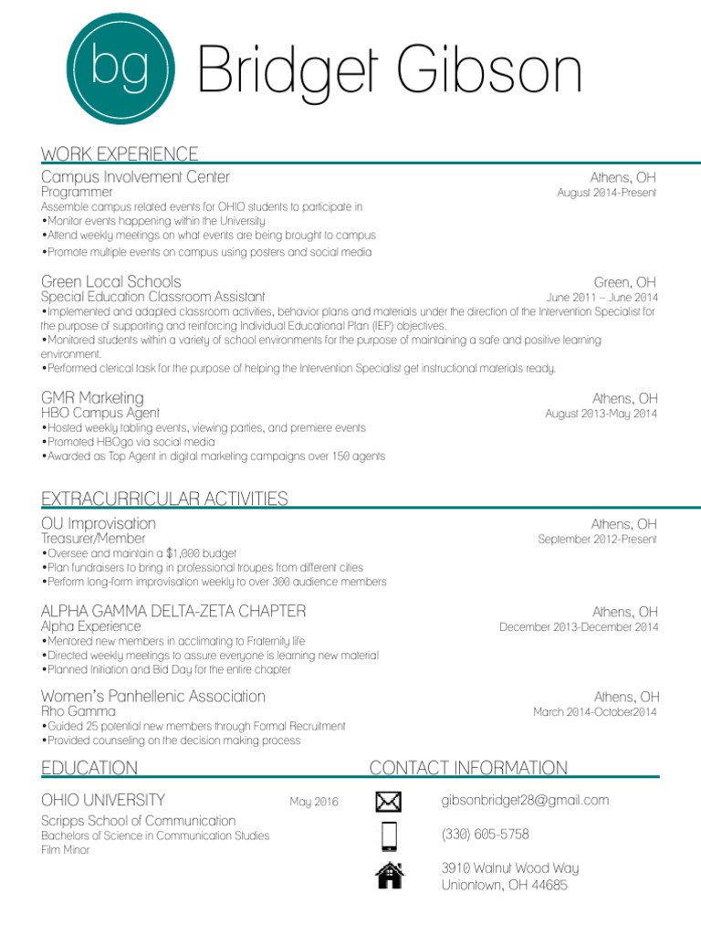 Bridgetgibson Resume | PDF