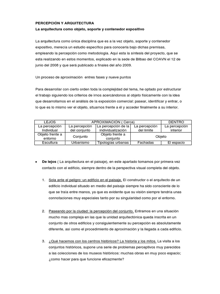Percepción y Arquitectura | PDF | Percepción | Museo