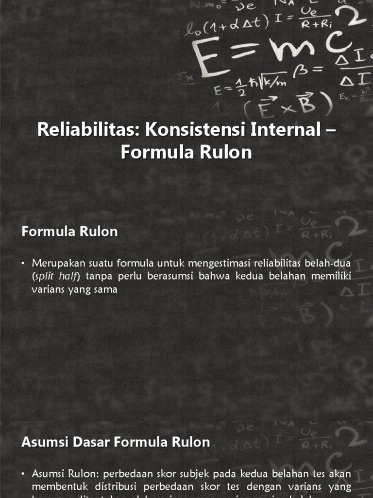Formula Rulon untuk Reliabilitas Tes | PDF | Metode & Bahan Ajar ...