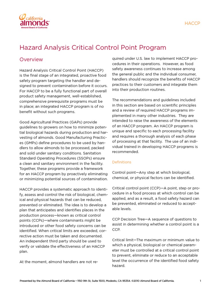 HACCP Forms | Hazard Analysis And Critical Control Points | Food Safety