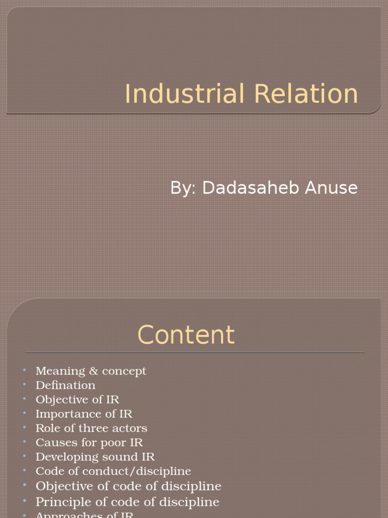 Industrial Relation | PDF | Industrial Relations | Trade Union