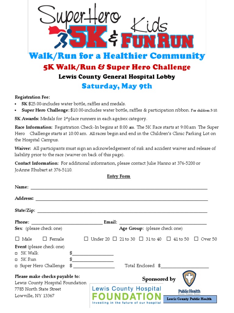 Lewis County 5K Walk/Run Registration | PDF