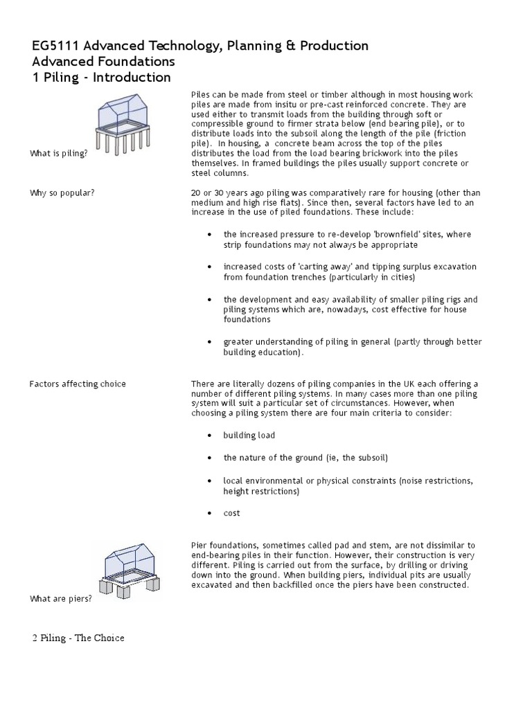 Advanced Foundations Notes | PDF | Deep Foundation | Precast Concrete