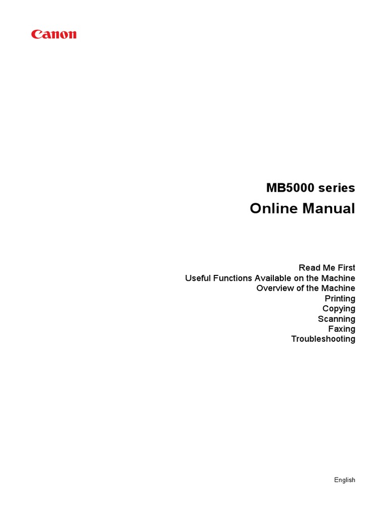 Canon MAXIFY MB5020 English Manual | PDF | Image Scanner | Printer ...