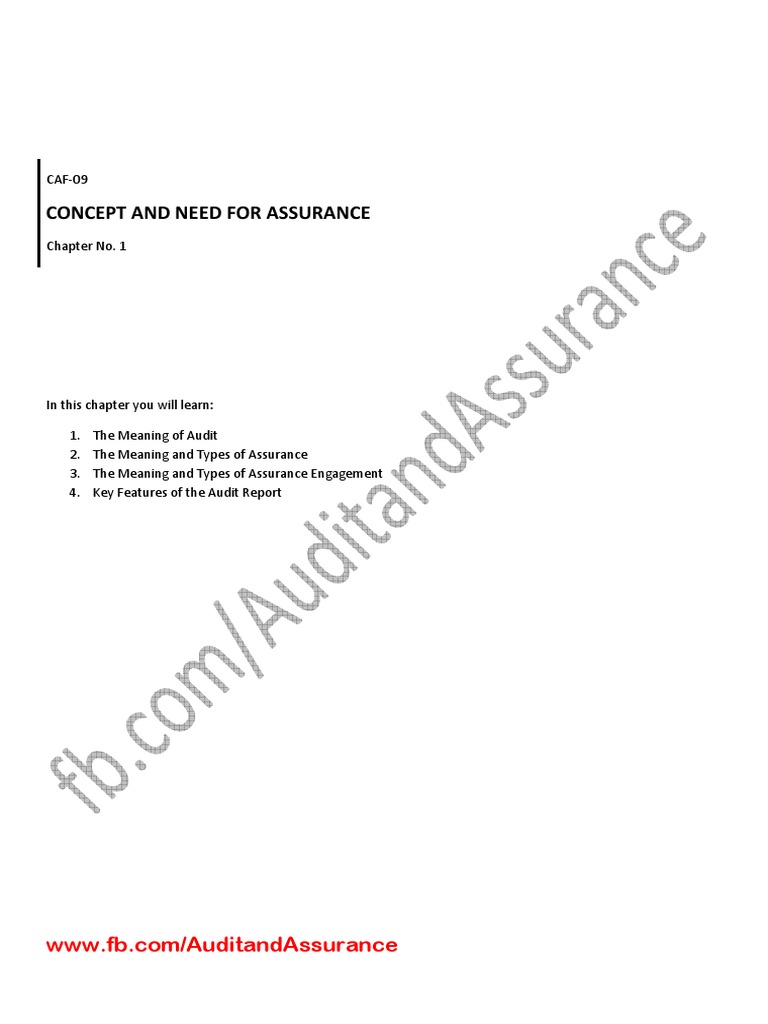 Concept and Need For Assurance | PDF | Financial Audit | Audit