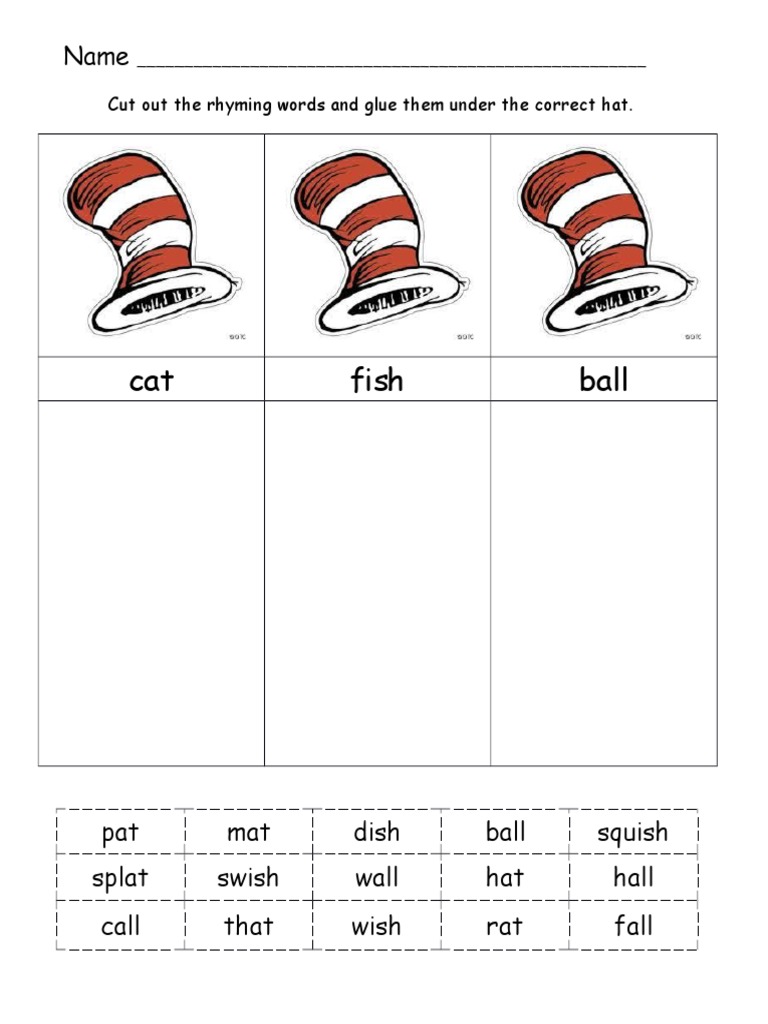 Rhyming Word Matching Activity | PDF