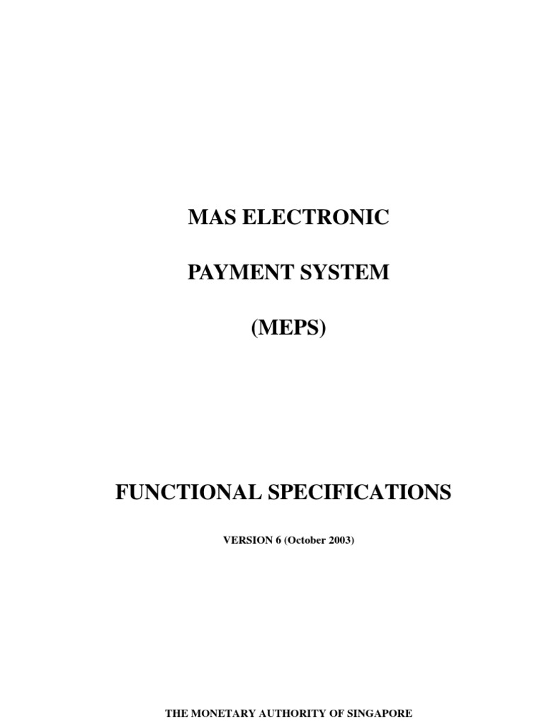 MEPS Functional Specs v6 | PDF | Repurchase Agreement | Clearing (Finance)