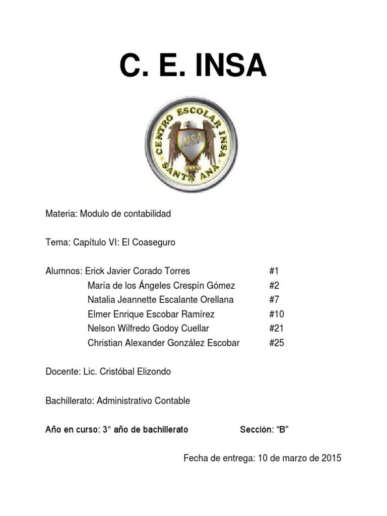 Equipo 3 El Coaseguro | PDF | Póliza de seguros | Seguro