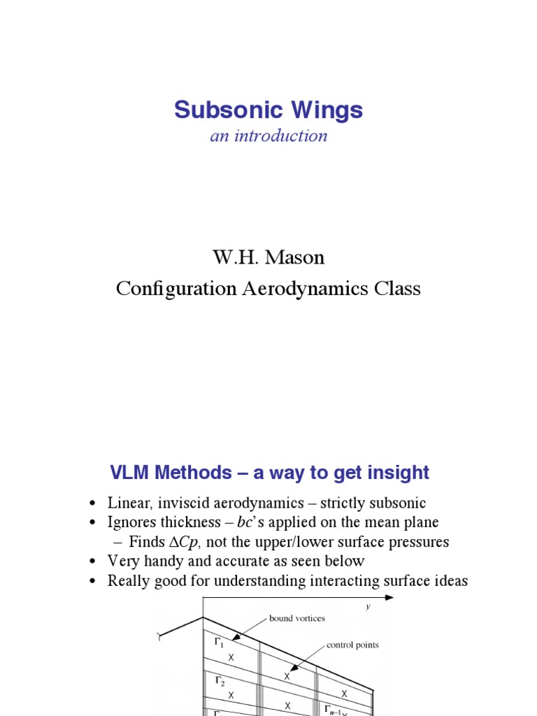 Subsonic Wings Pres | Aerodynamics | Lift (Force)