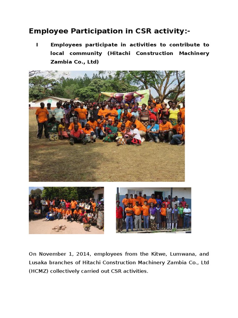 Employee Participation in CSR Activity | PDF | Nature | Energy And Resource