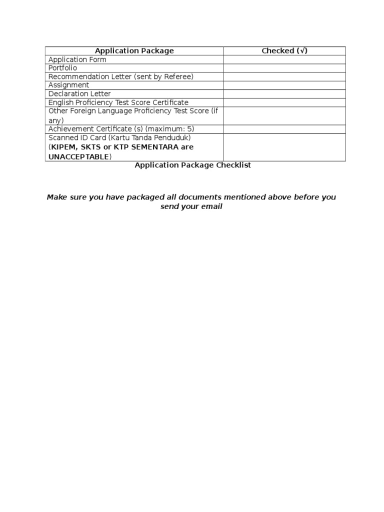 Application Package Preparation Guide | PDF