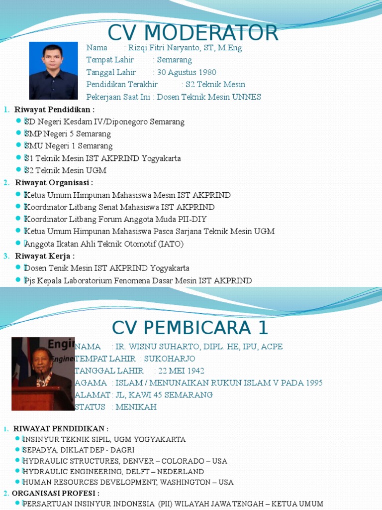 CV Pembicara | PDF