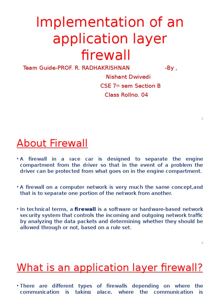 Implementation of An Application Layer Firewall | Download Free PDF | Firewall (Computing ...