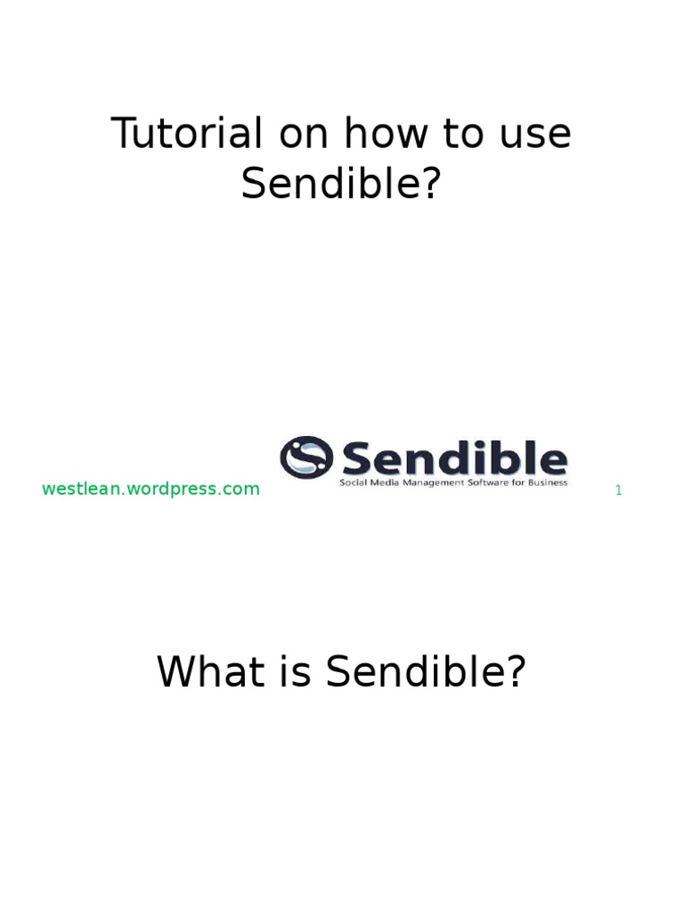 Sendible Tutorial for Beginners | PDF | Social Media | Popular Culture ...
