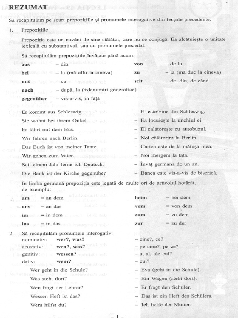 Germana Incepatori Lectia 19 20 | PDF