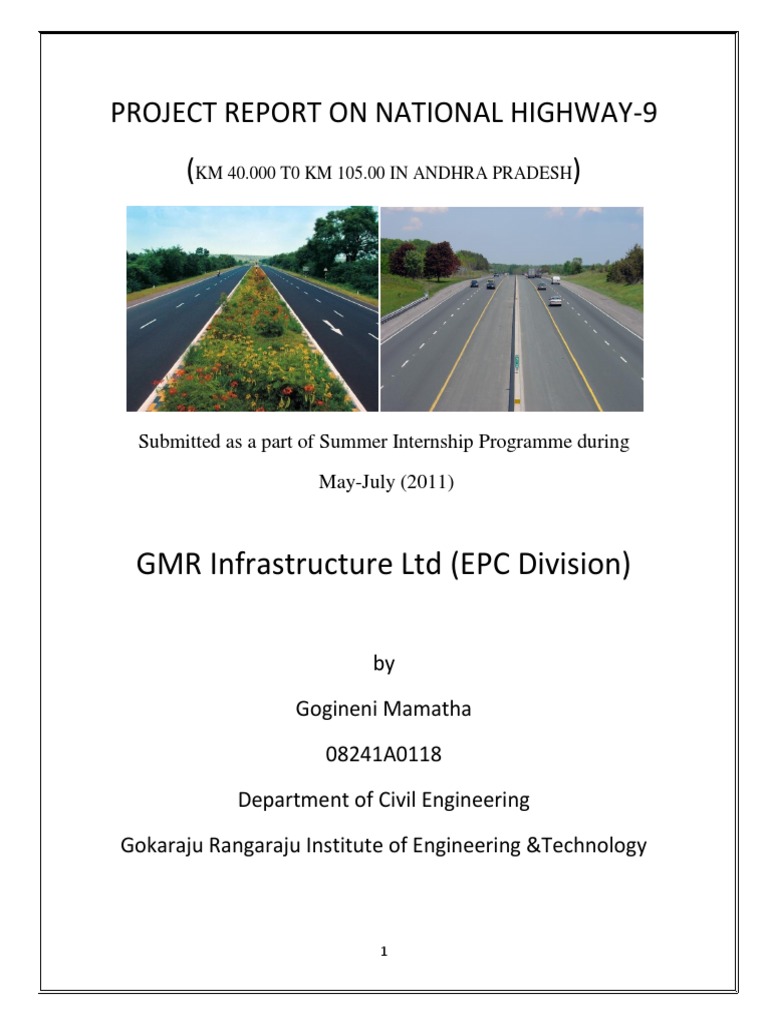Civil Miniproject Mamatha | PDF | Economies | Road Transport