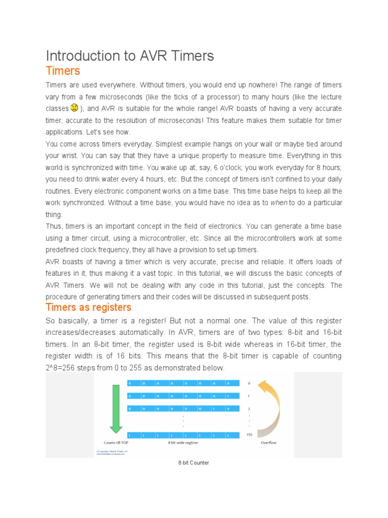 Introduction To Avr Timers Pdf Timer Hertz