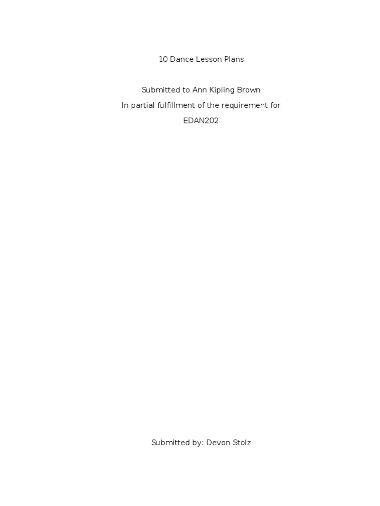 10 Dance Lesson Plans | PDF | Dances | Creativity