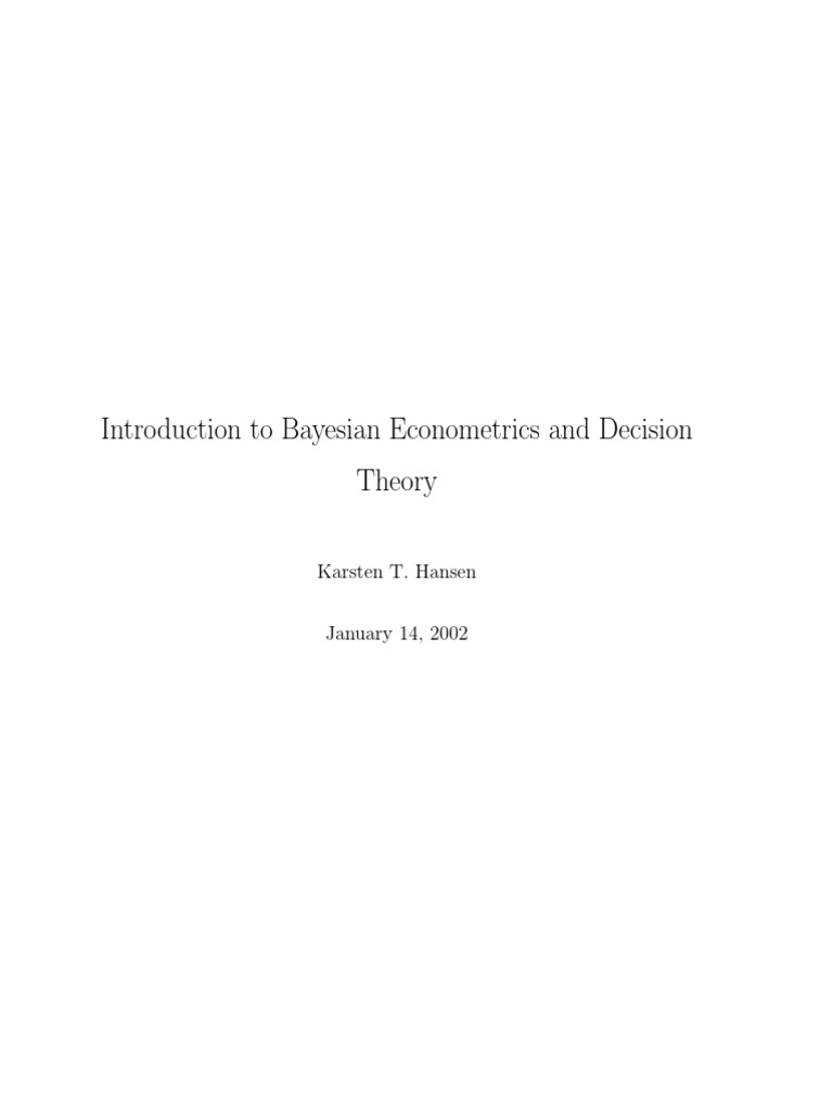 (Ebook) Introduction To Bayesian Econometrics and Decision Theory | PDF | Bayesian Inference ...