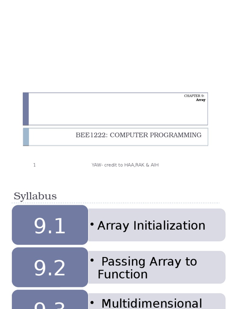 Chapter 9 Array | PDF | Array Data Structure | String (Computer Science)