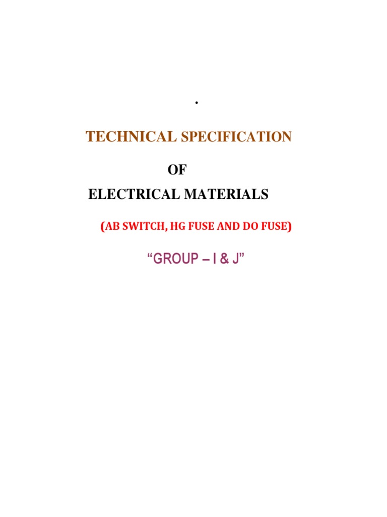 Technical Specifcation of Electrical Materials | PDF | Insulator ...