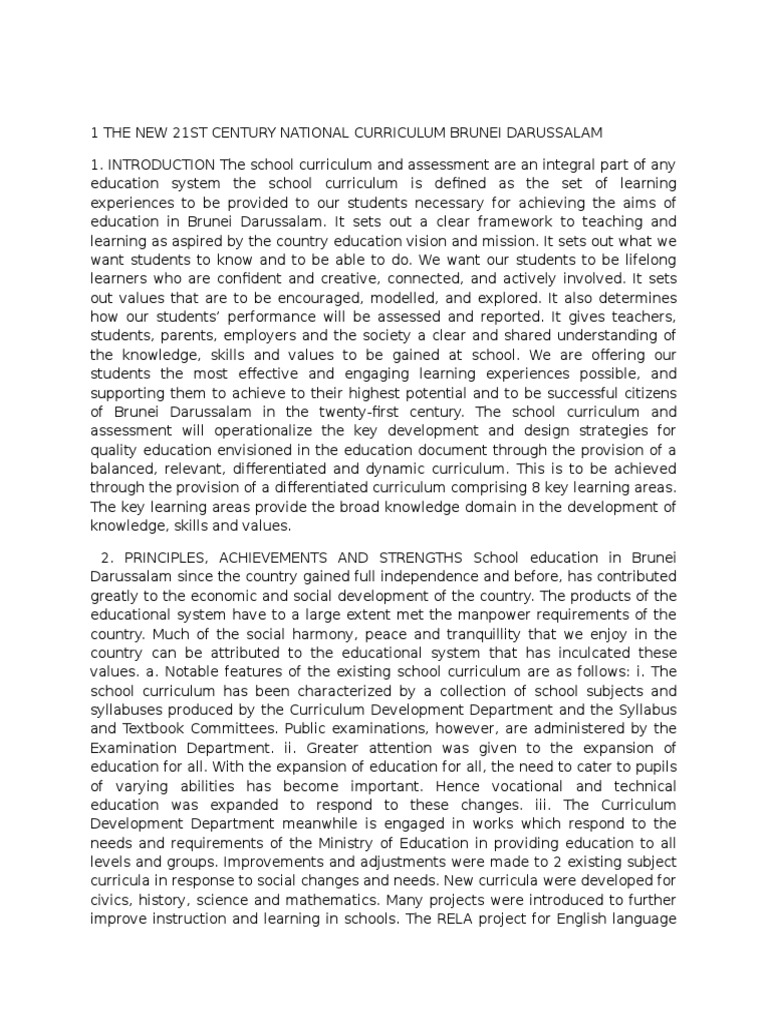 Brunei | PDF | Educational Assessment | Curriculum
