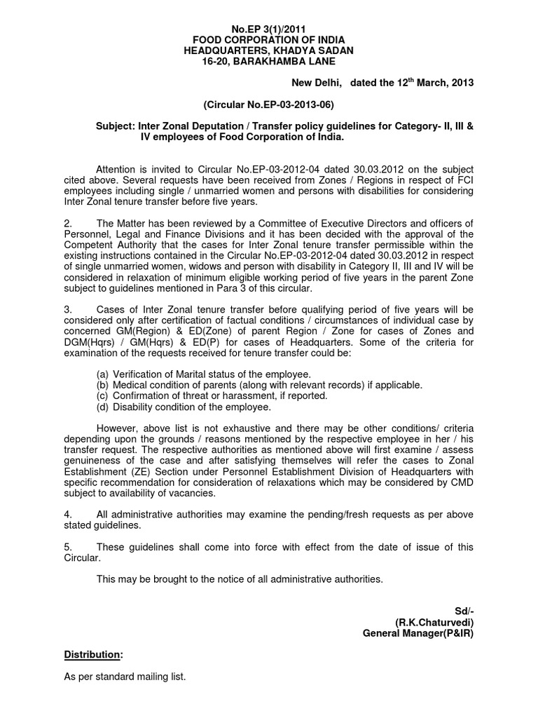 Inter Zonal Transfer Policy in Fci | PDF | Public Sphere | Virtue