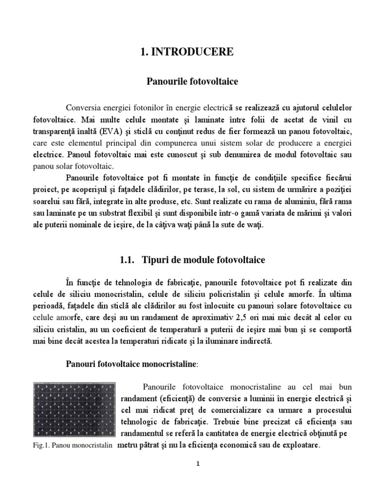 Proiectarea Unui Sistem Fotovoltaic | PDF