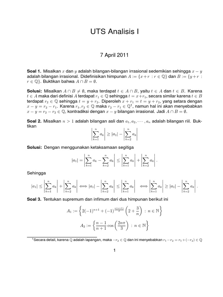 Jawaban UTS Analisis UI | PDF