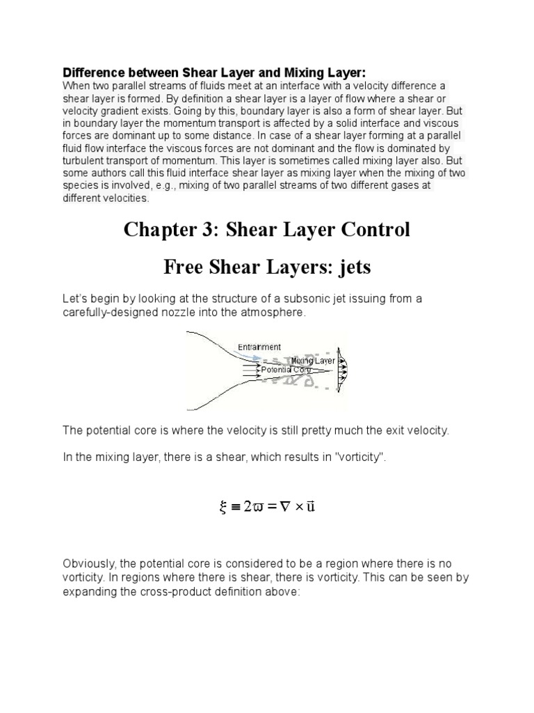 Chapter 3: Shear Layer Control Free Shear Layers: Jets | PDF | Spectral ...