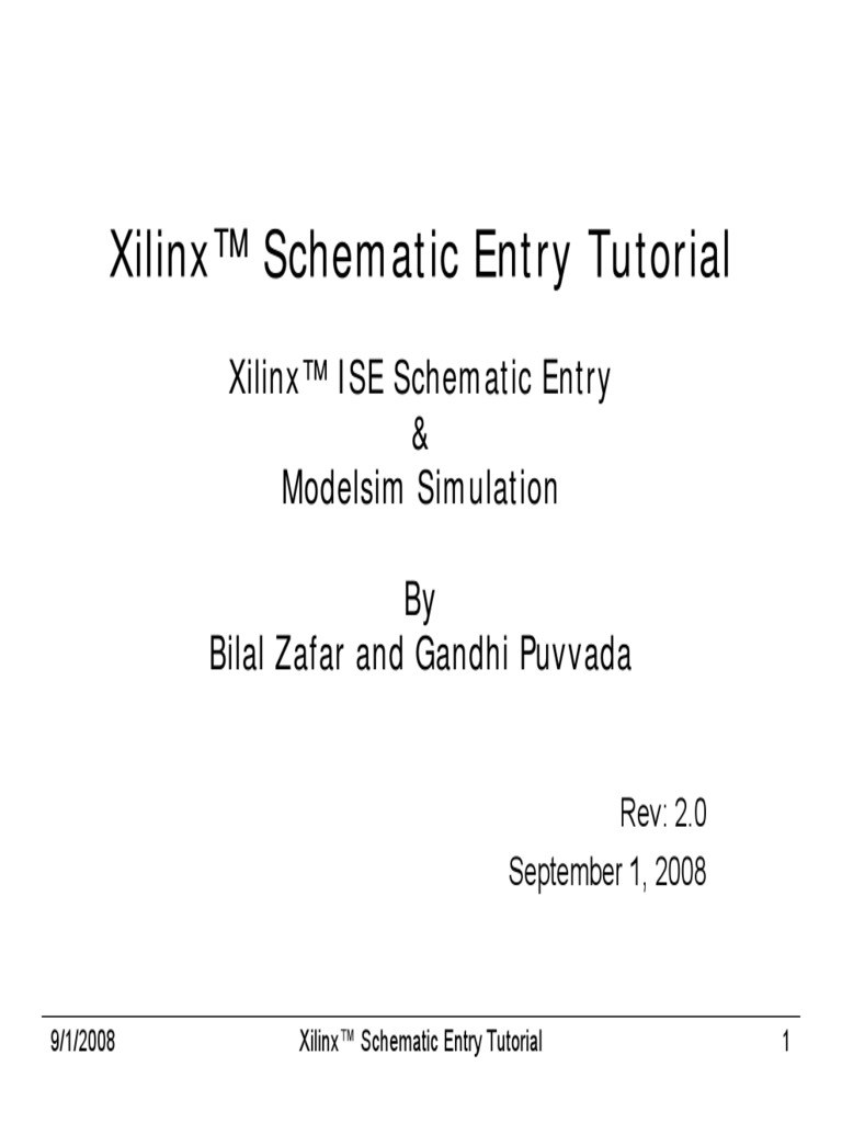 Xilinx Schematic Entry Tutorial r2 | PDF | Logic Gate | Electronics