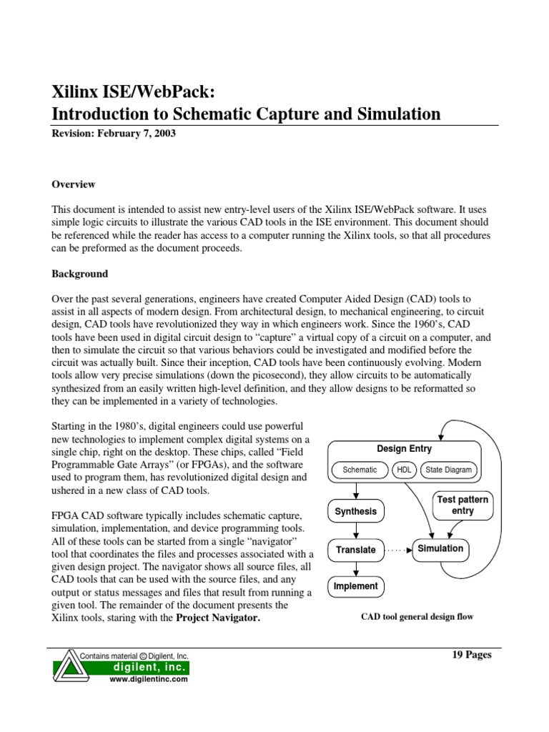 Xilinx Ise/Webpack: Introduction To Schematic Capture and Simulation ...