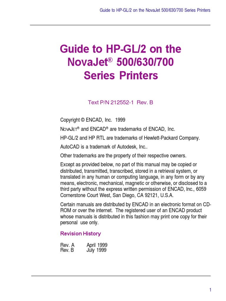 Hpgl2-Encad NovaJet 750 | PDF | Printer (Computing) | Rotation