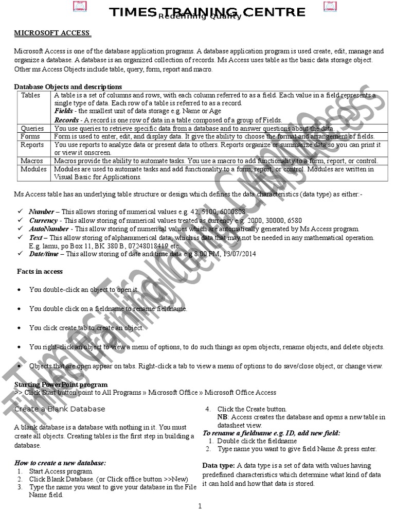 Redefining Quality Microsoft Access: To Rename A Fieldname E.G. ID, Add ...