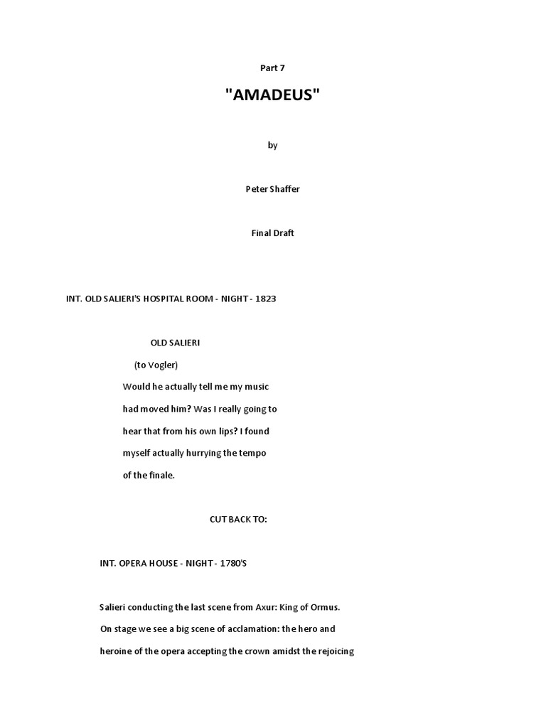 Part 7 Amadeus Script | PDF | Wolfgang Amadeus Mozart | Leisure